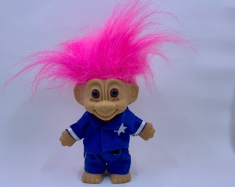 Vintage Police Man Troll Doll troll With Pink Hair Russ Berrie 5 Inch ...