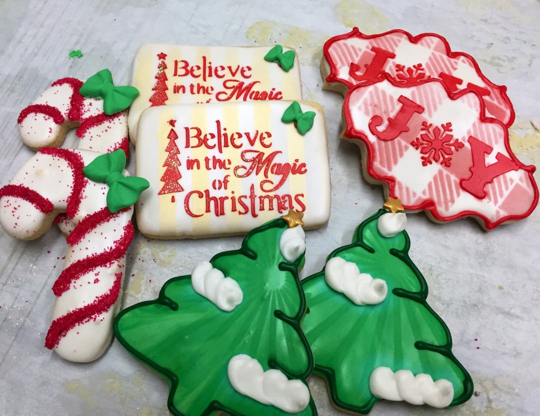 Christmas Cookies Red Christmas Color Collection Holiday Cookies - Etsy