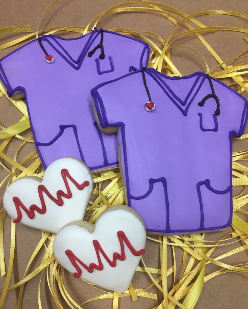 Doctor Cookies Decorated Sugar Cookies Scrub Top/doctor Theme - Etsy
