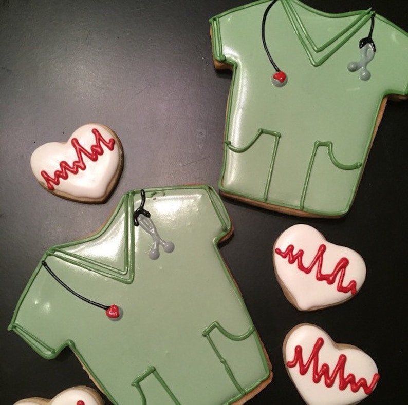 Doctor Cookies Decorated Sugar Cookies Scrub Top/doctor Theme - Etsy