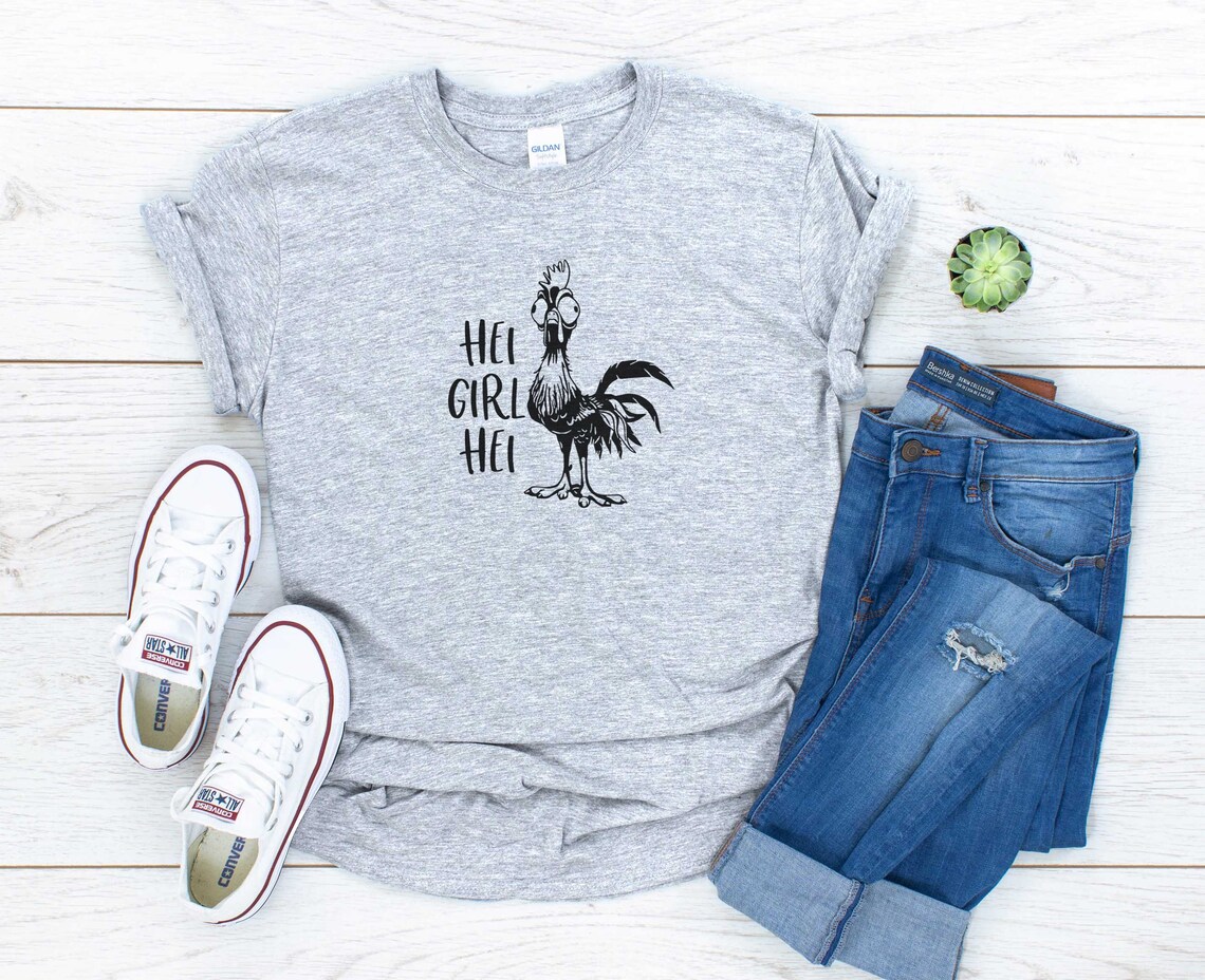 Hei Girl Hei T-shirt Moana Hei Hei Disney Fan Shirts Adult Men's S-3XL ...