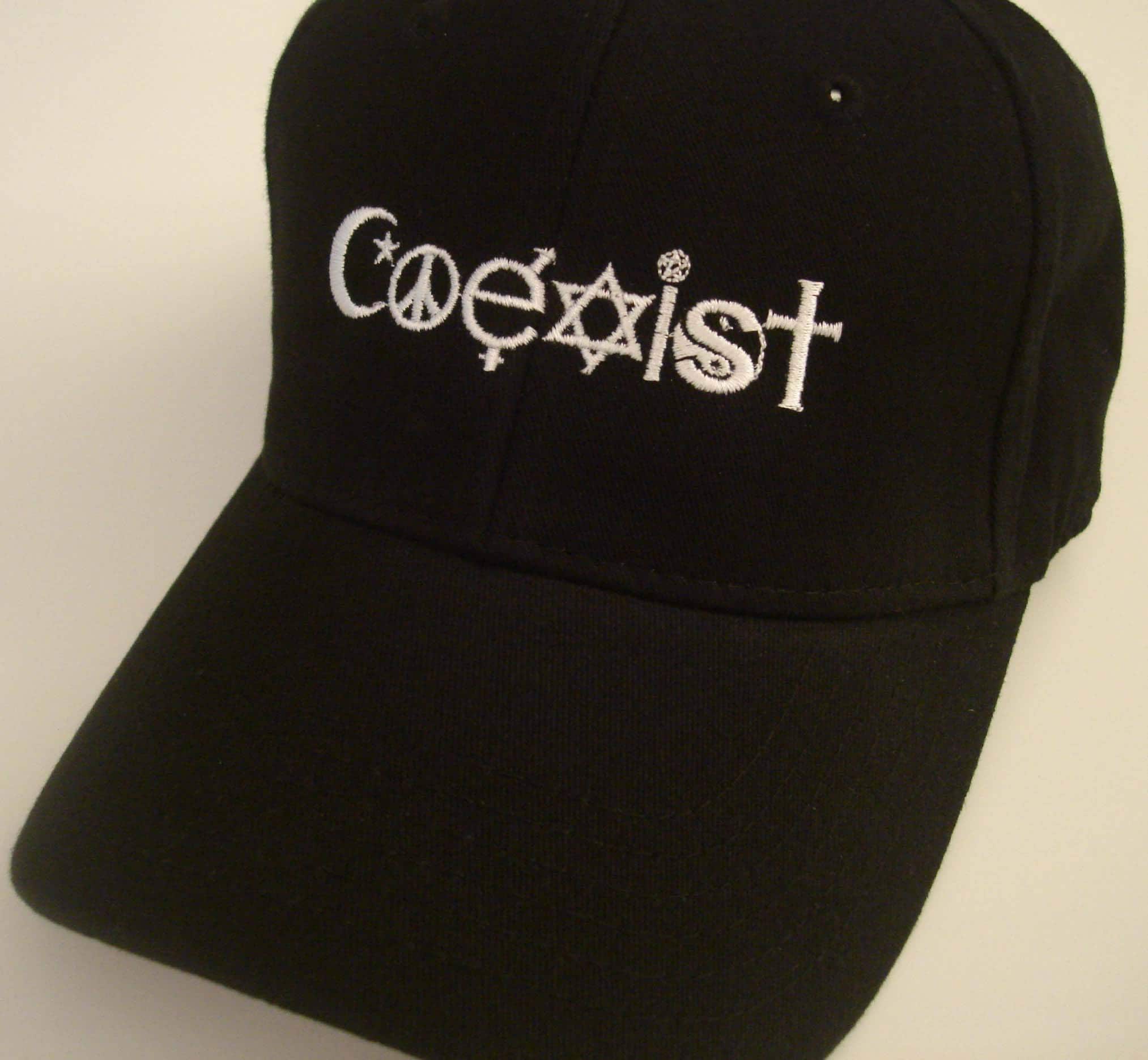 COEXIST Embroidered White Logo Hat Peace Religion Ying Yang | Etsy