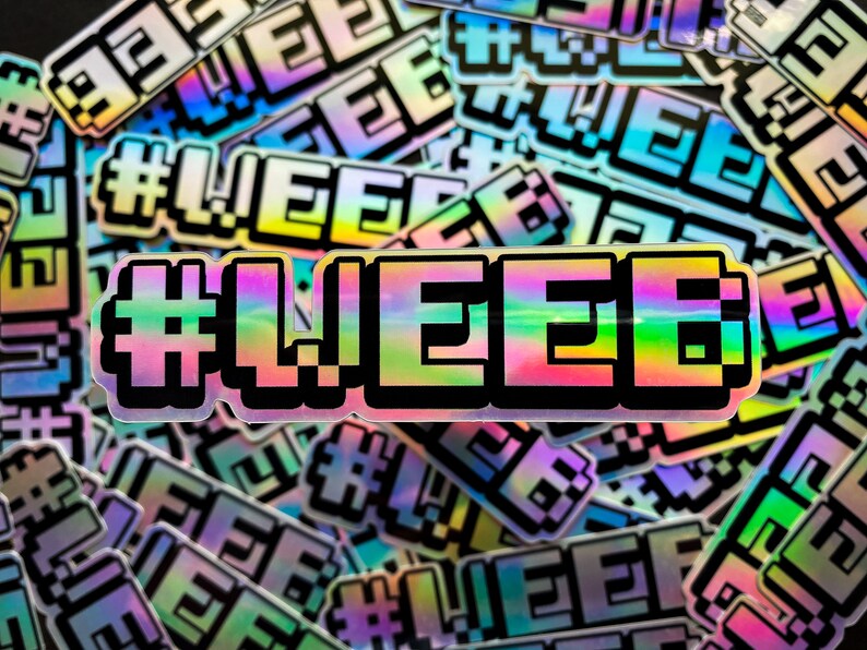 Weeb Holographic Sticker Weeb Decal Anime Sticker Otaku | Etsy