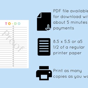 A5 to Do List Printable A5 Planner Printables Printable - Etsy