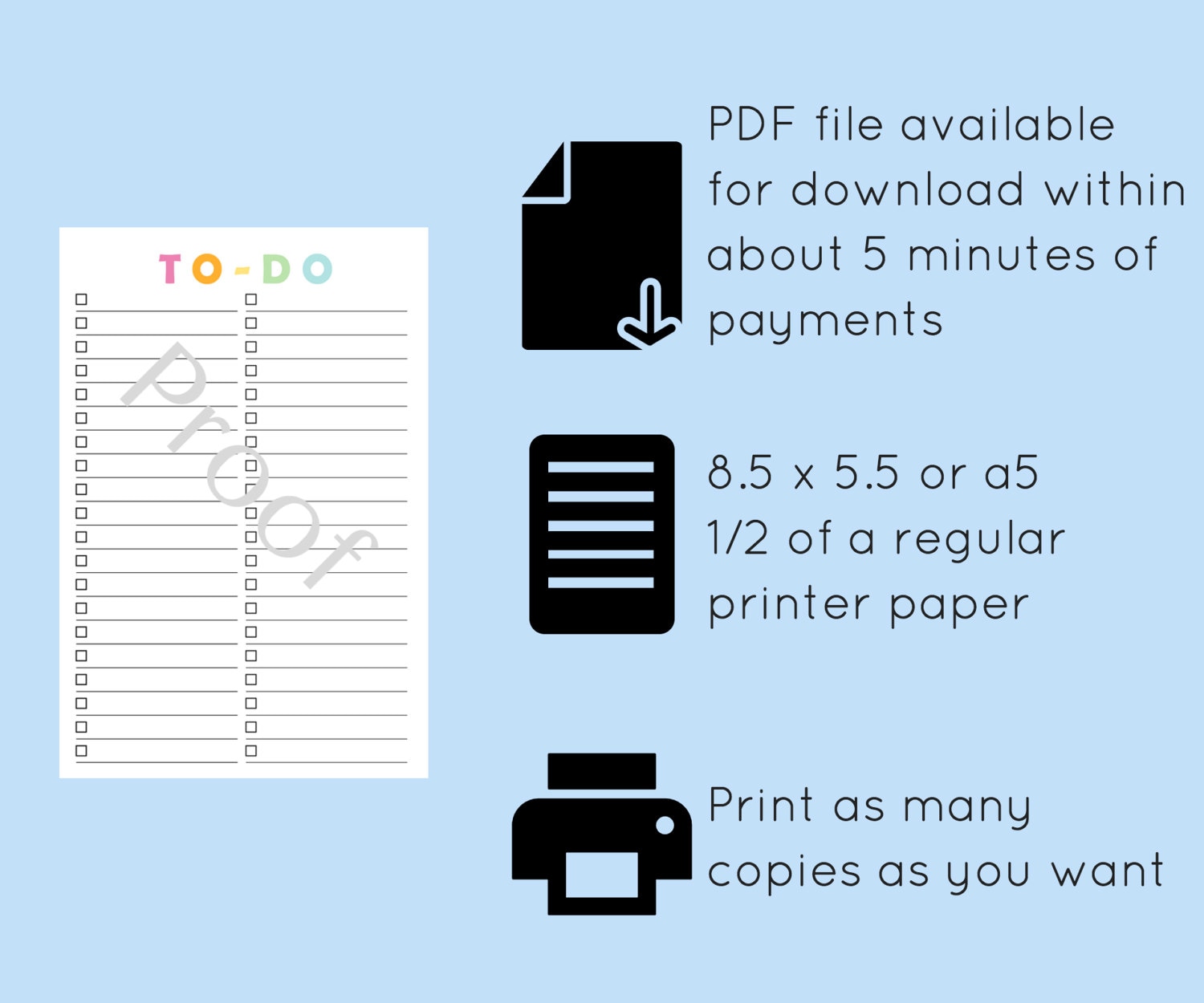 A5 to Do List Printable A5 Planner Printables Printable - Etsy