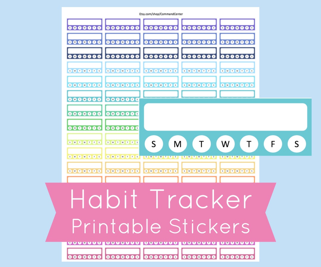 Weekly Habit Tracker Sticker, Weekly Habit Tracker Sticker for Use With ...