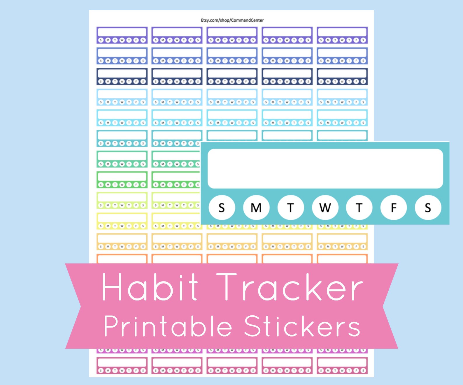 Weekly Habit Tracker Sticker, Weekly Habit Tracker Sticker for Use With ...