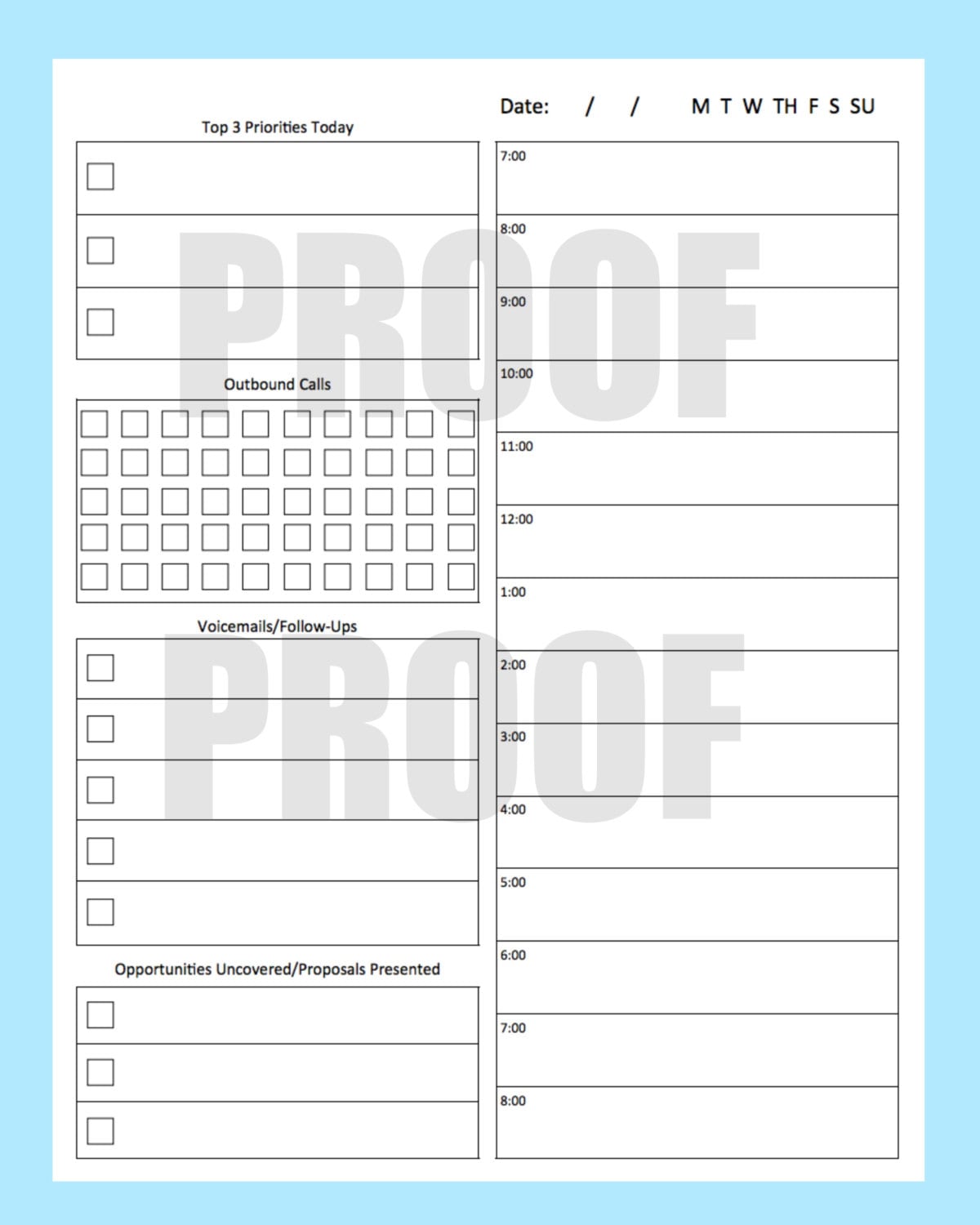Sales Activity Tracker Daily Planner, Cold Call Tracker Template, Cold ...