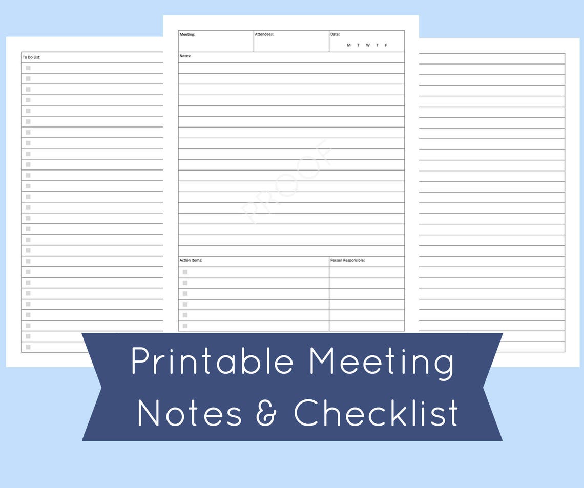 Meeting Agenda Template Printable, Meeting Notes, Meeting Planner, Arc ...