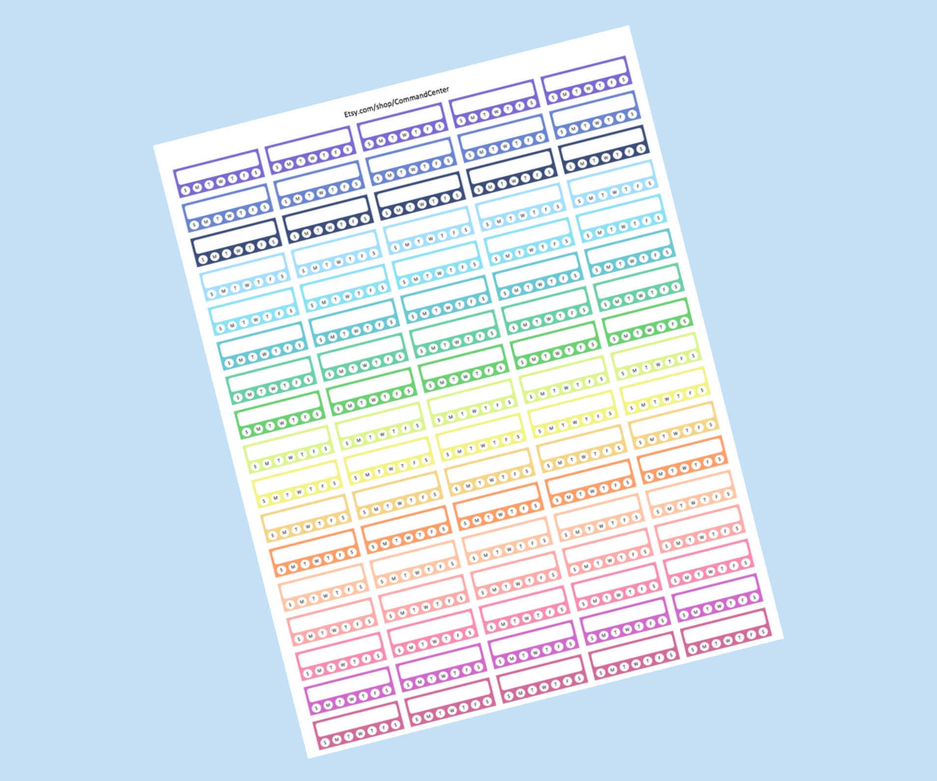 Weekly Habit Tracker Sticker, Weekly Habit Tracker Sticker for Use With ...
