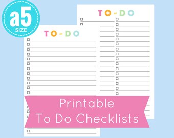 A5 to Do List Printable A5 Planner Printables Printable - Etsy