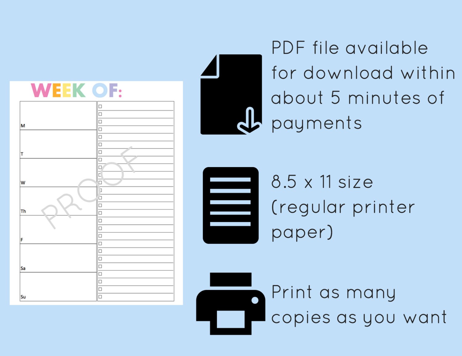Planner Printable Pages Weekly Planner 2015 Weekly Planner - Etsy