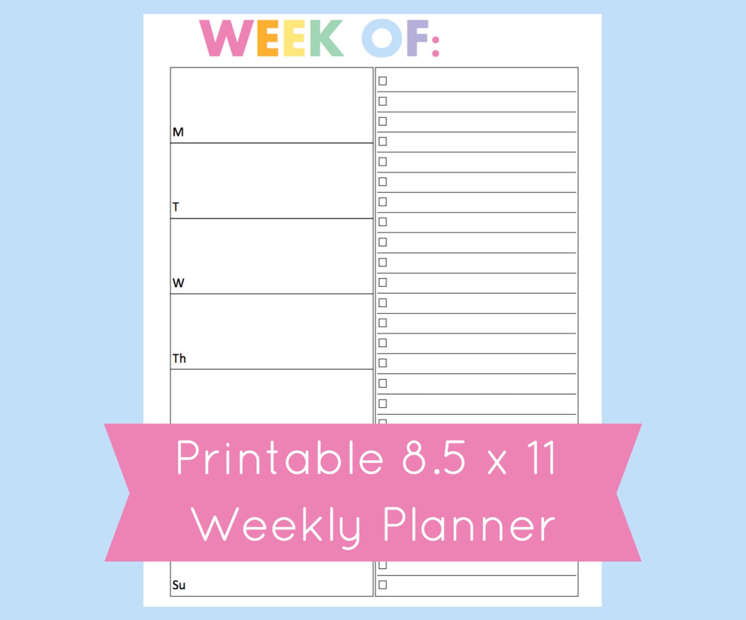 Planner Printable Pages Weekly Planner 2015 Weekly Planner - Etsy
