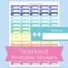 Workout Planner Stickers, Printable Workout Stickers for Use With Erin ...