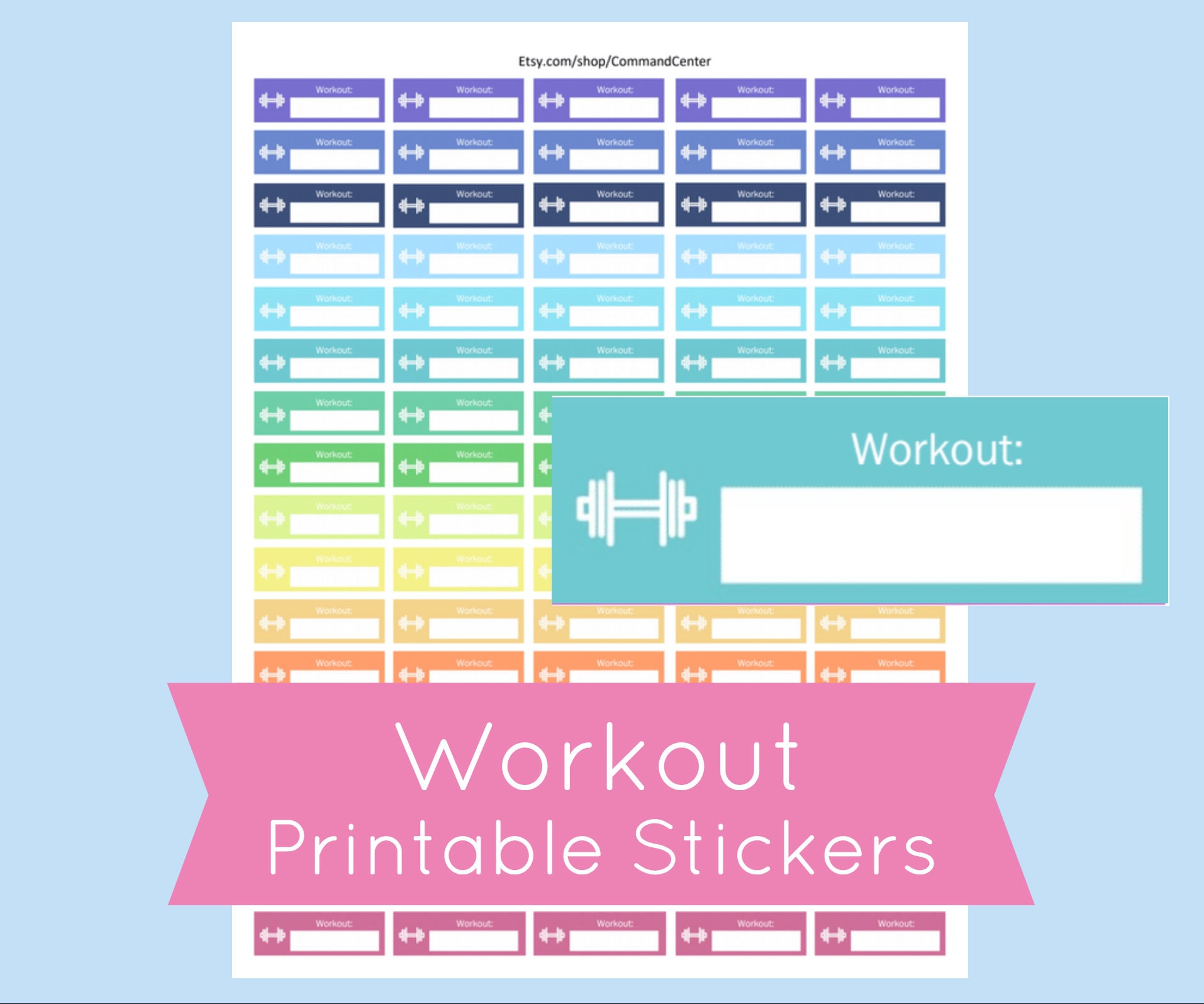 Workout Planner Stickers Printable Workout Stickers for Use | Etsy