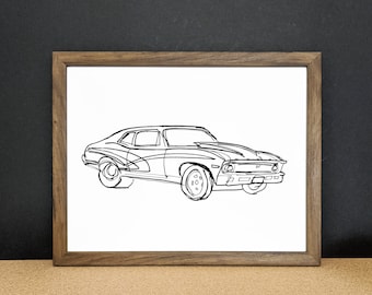 Chevy Nova Drawing - Etsy