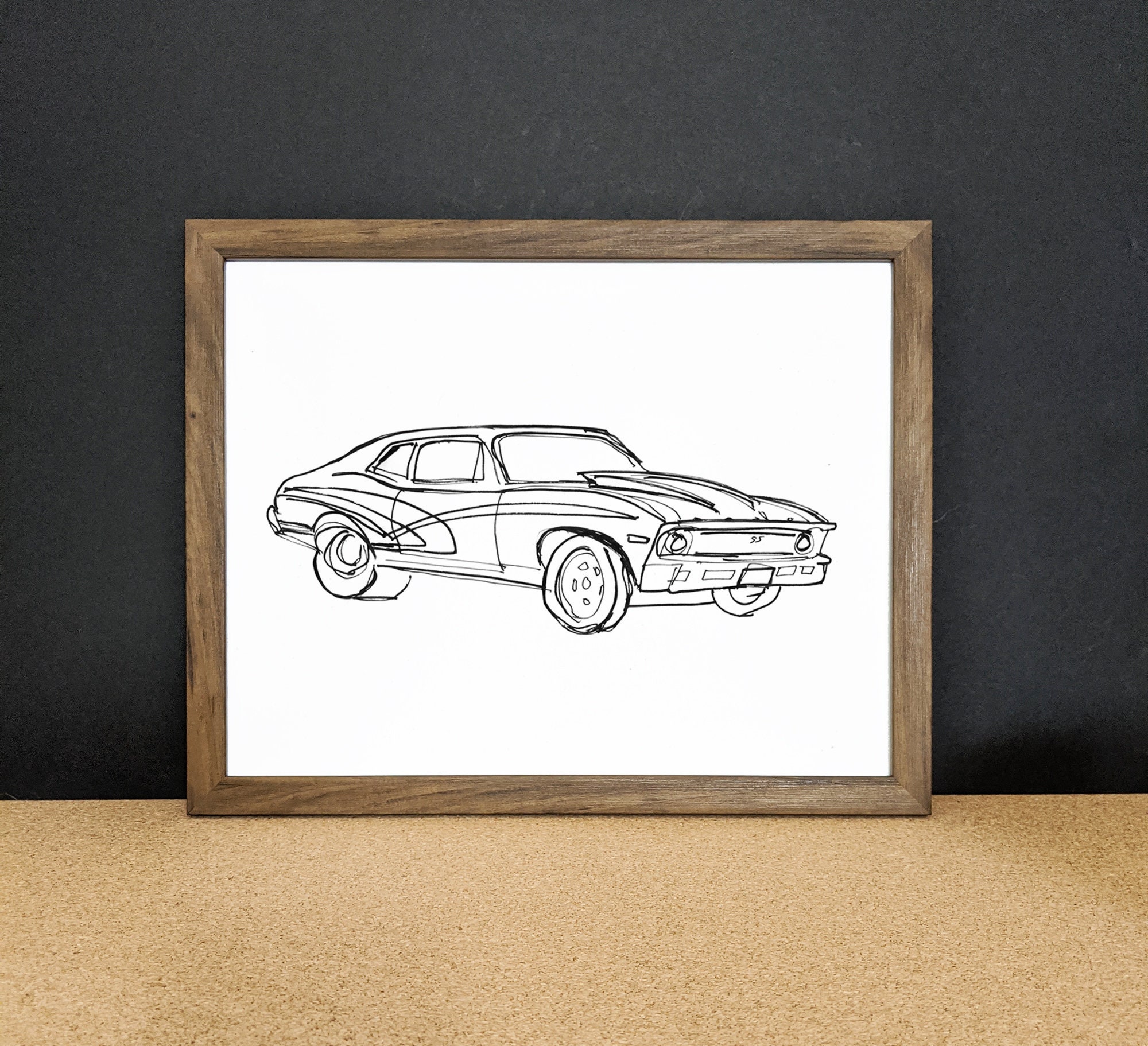 Car Print Download - Chevy Nova Car Drawing Vehicle Art Muscle Car Men ...