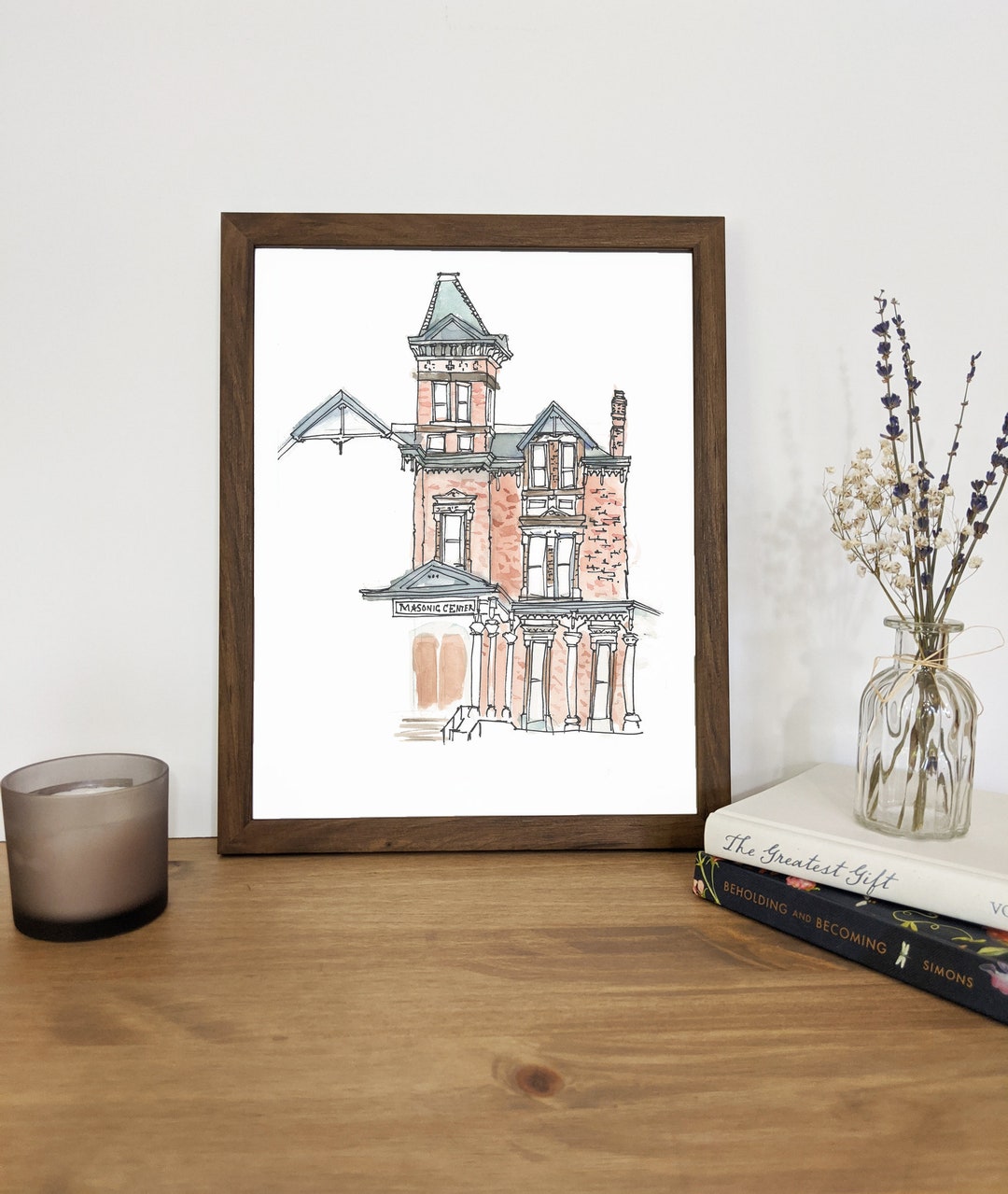 Kent Masonic Building, Urban Sketch, Architecture Painting, Wall Art - Etsy