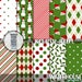 Christmas Digital Paper Pack INSTANT DIGITAL DOWNLOAD Holly Snowmen Red ...