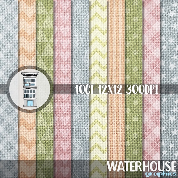 Burlap and Chevron - Etsy
