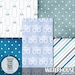 Digital BLUE Baby Boy Paper Pack INSTANT DOWNLOAD Blue Teal Periwinkle ...