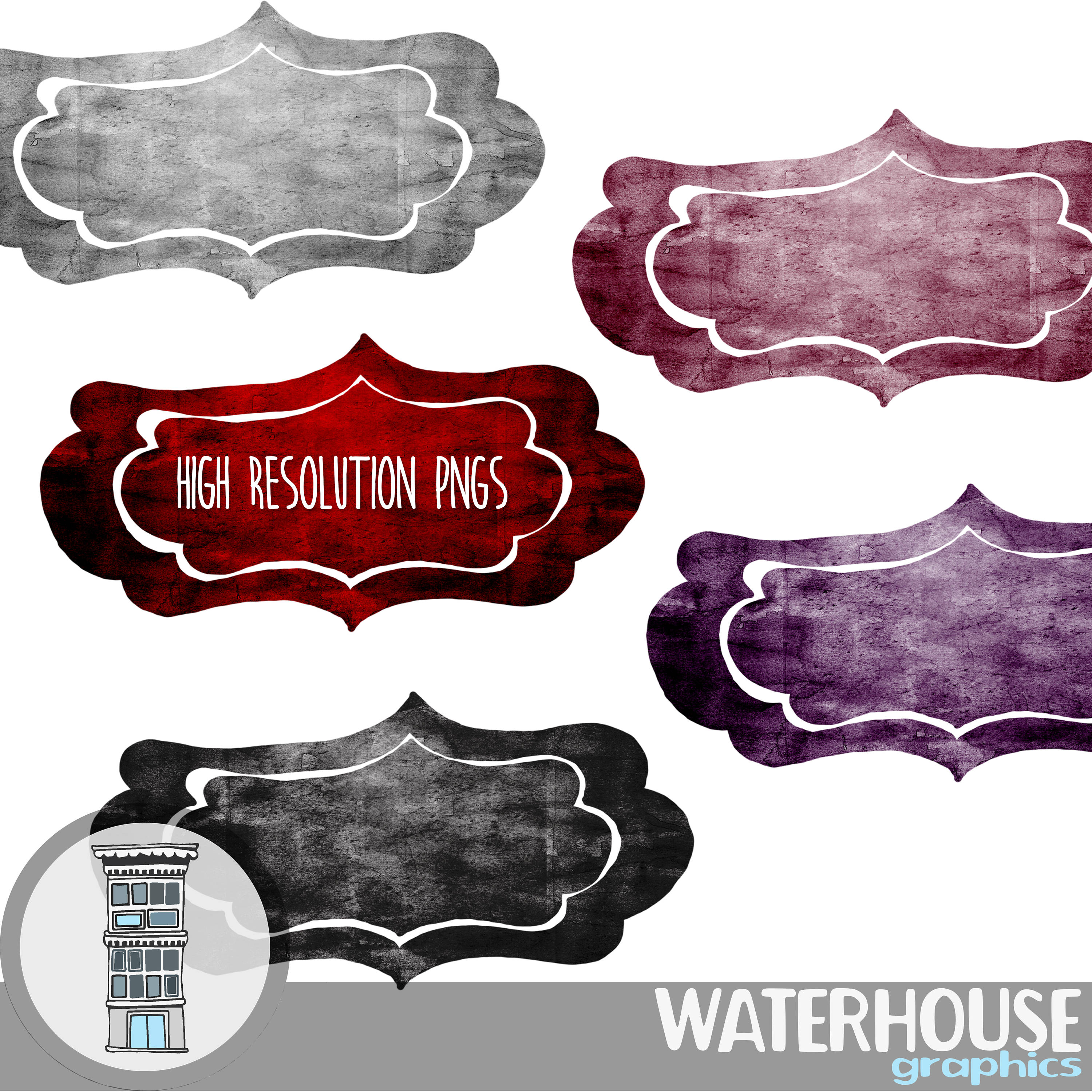 Digital Watercolor Clip Art Frames Instant DIGITAL DOWNLOAD - Etsy