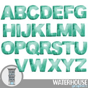 Digital Clipart Watercolor Bundle Pack, Letters, Numbers and ...