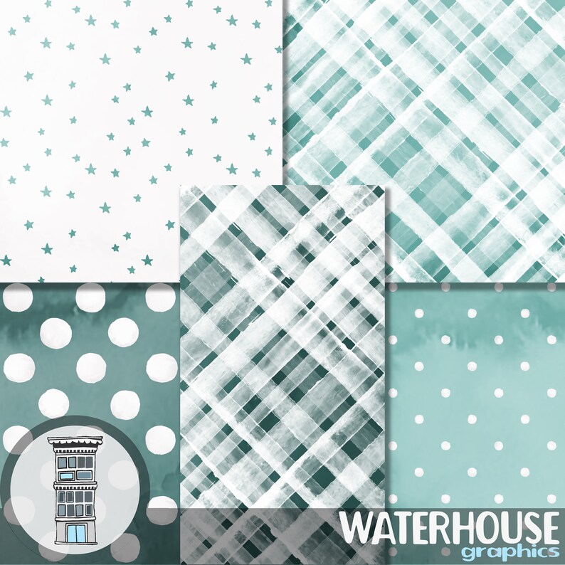 Watercolor TEAL Digital Paper Pack Instant Digital DOWNLOAD - Etsy