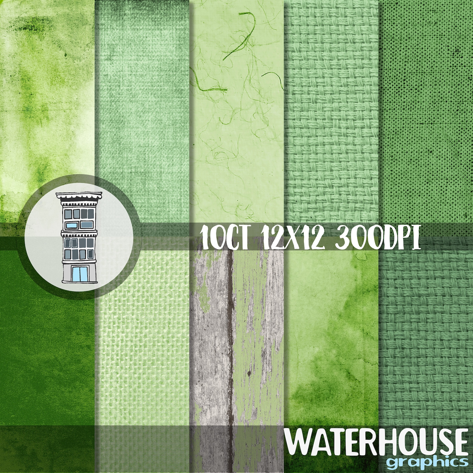 Rustic Green Digital Paper Pack INSTANT DIGITAL DOWNLOAD Green - Etsy