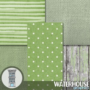 GREEN Digital Paper Pack INSTANT DOWNLOAD Bright Lime Green Burlap ...