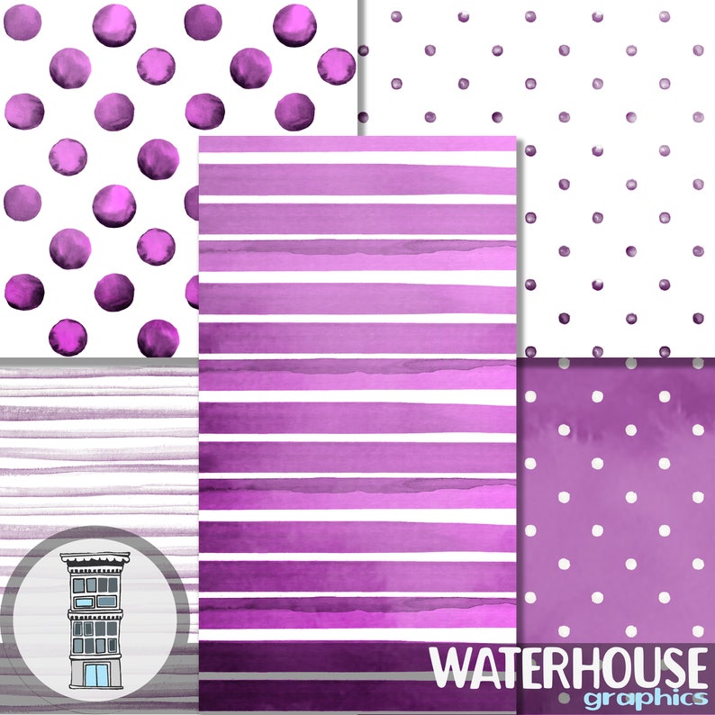 Watercolor Bright Purple Digital Paper Pack INSTANT Digital | Etsy