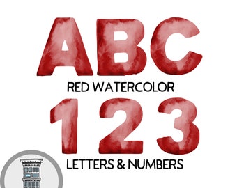 Black Watercolor Letters Numbers Instant Digital Download BLACK ...