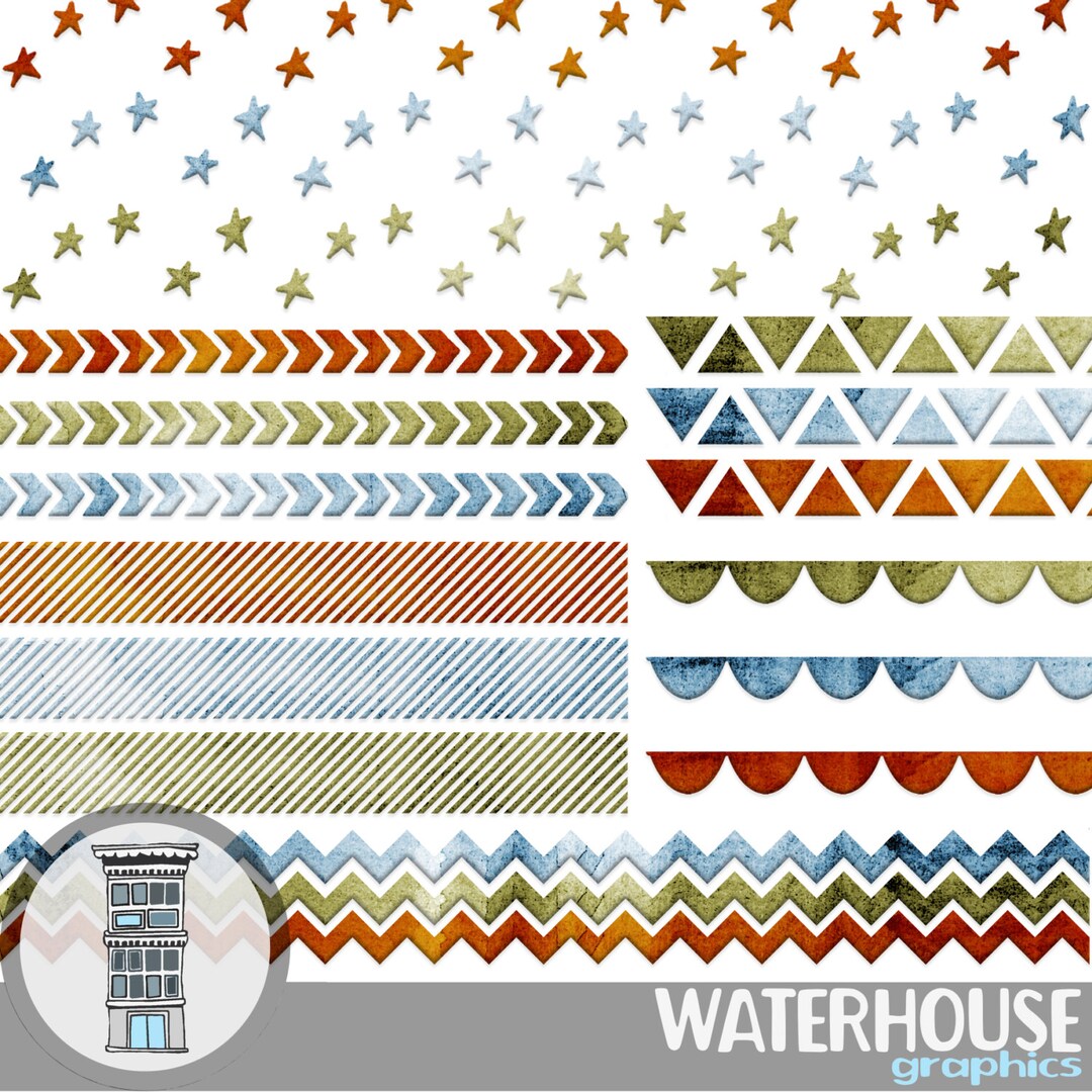 WATERCOLOR DIVIDERS Digital Scrapbooking Elements Borders Dividers ...