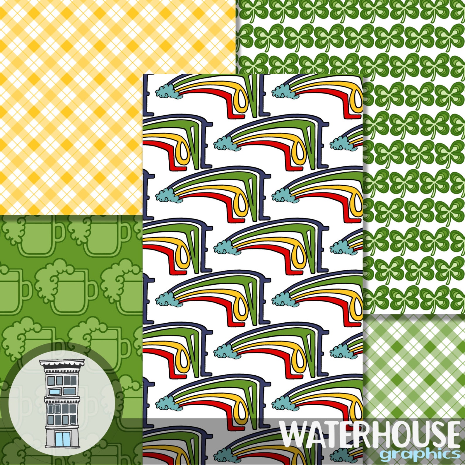 Digital Scrapbooking Paper Pack St Patricks Day Green Beer - Etsy