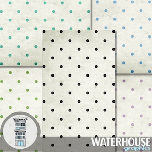 Digital Scrapbook Paper Pack Polka Dots INSTANT DIGITAL DOWNLOAD Aged ...