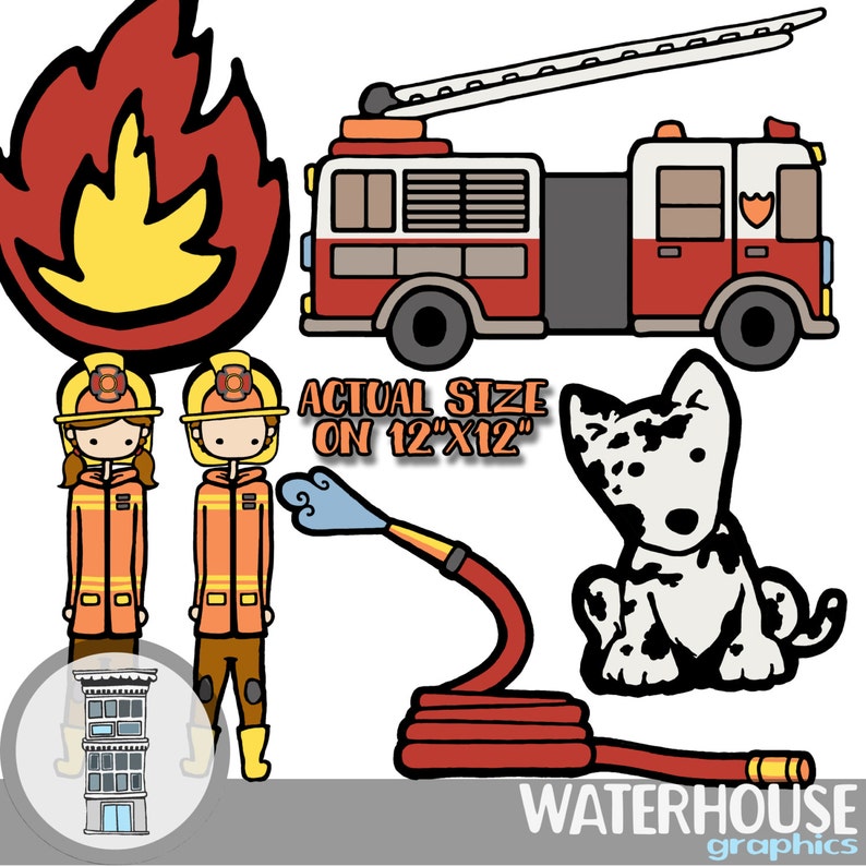 Firetruck "firefighters" "clip Art" Firehose Dalmation Fireman ...