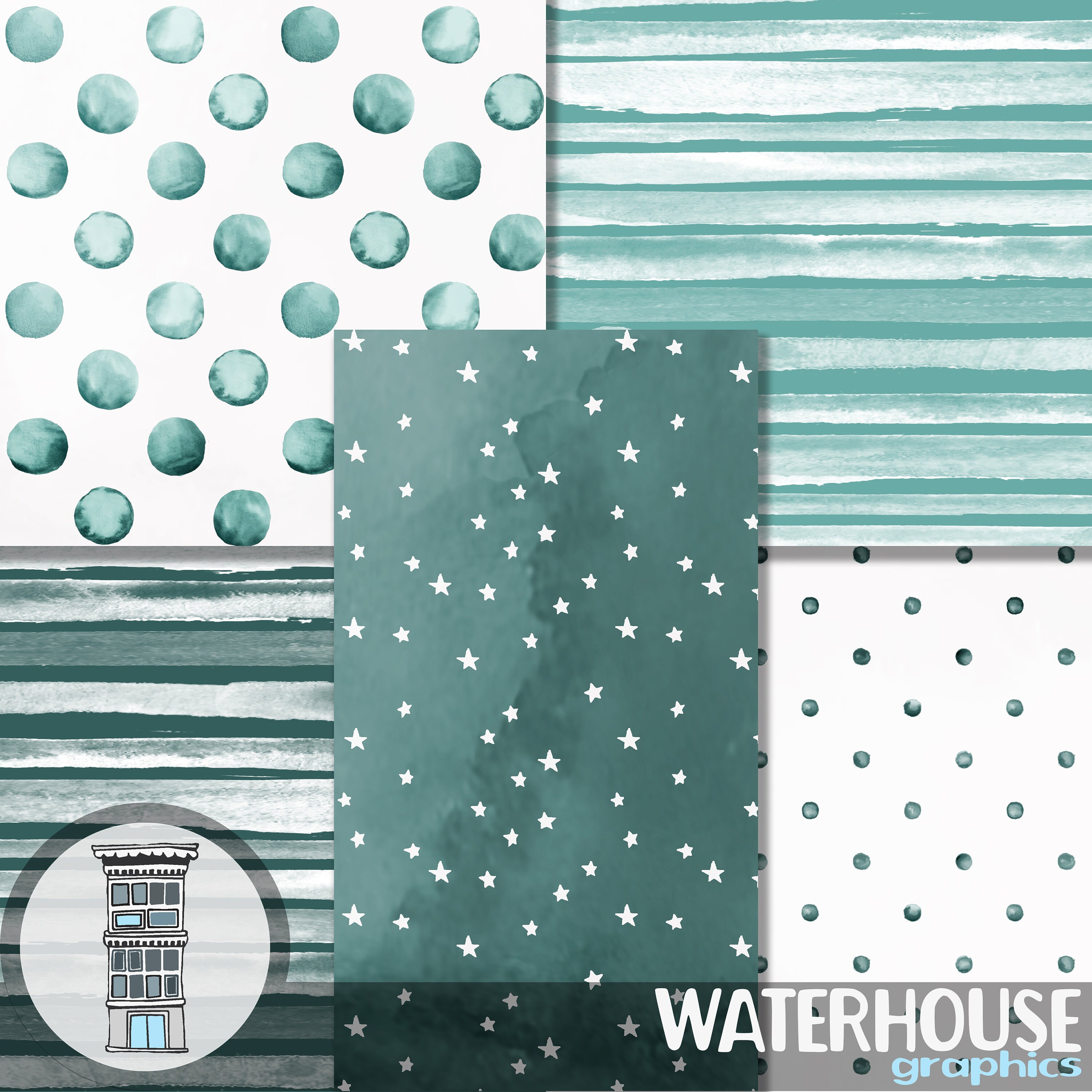 Watercolor TEAL Digital Paper Pack Instant Digital DOWNLOAD | Etsy