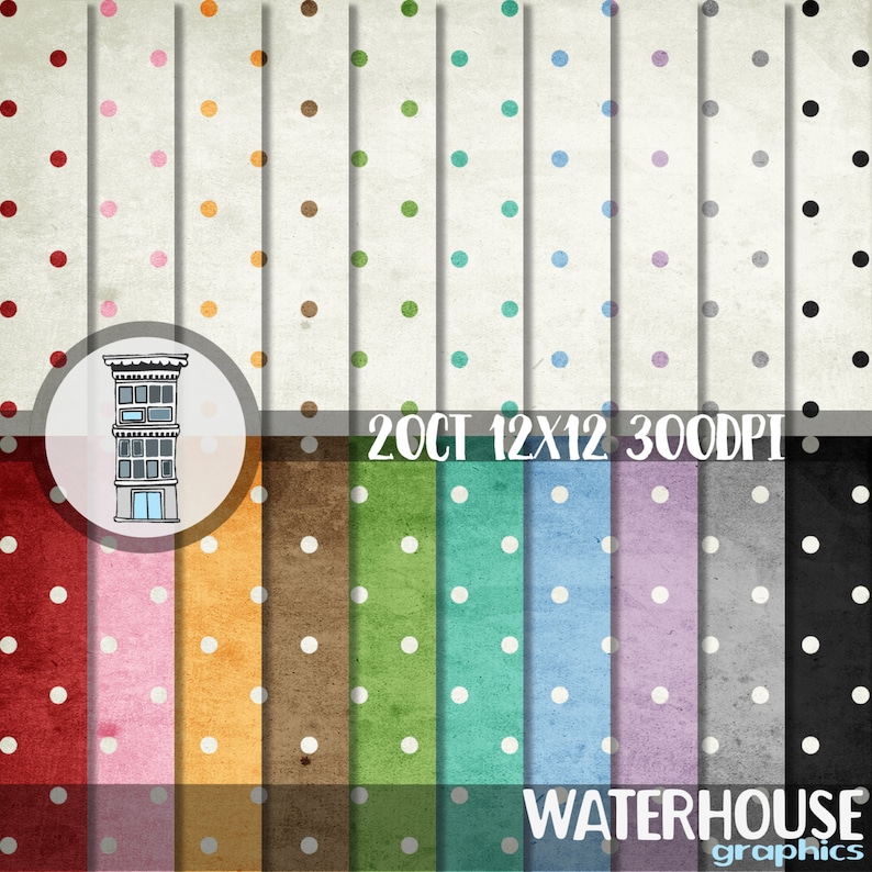 Digital Scrapbook Paper Pack Polka Dots INSTANT DIGITAL - Etsy