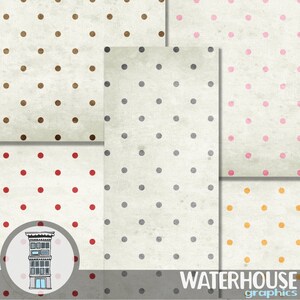 Digital Scrapbook Paper Pack Polka Dots INSTANT DIGITAL DOWNLOAD Aged ...