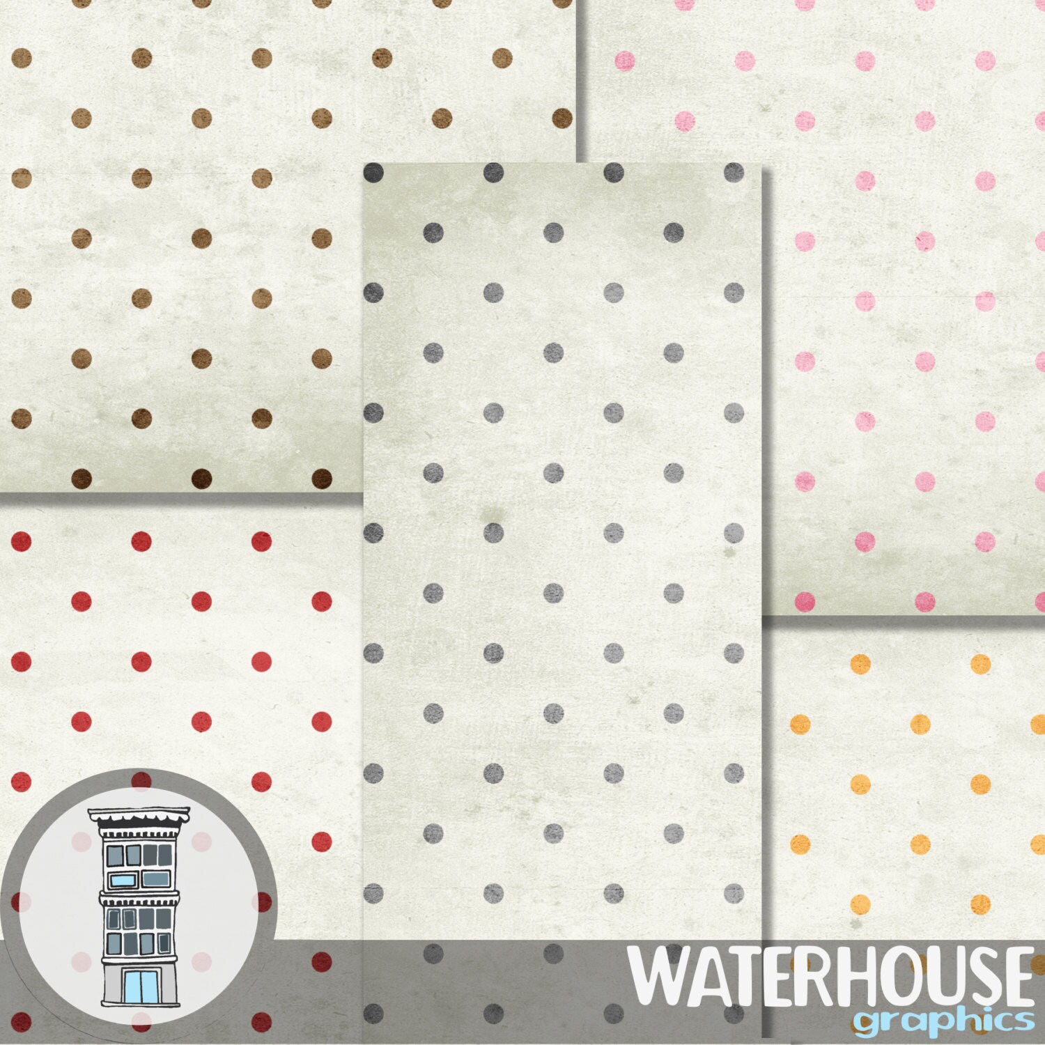 Digital Scrapbook Paper Pack Polka Dots INSTANT DIGITAL | Etsy