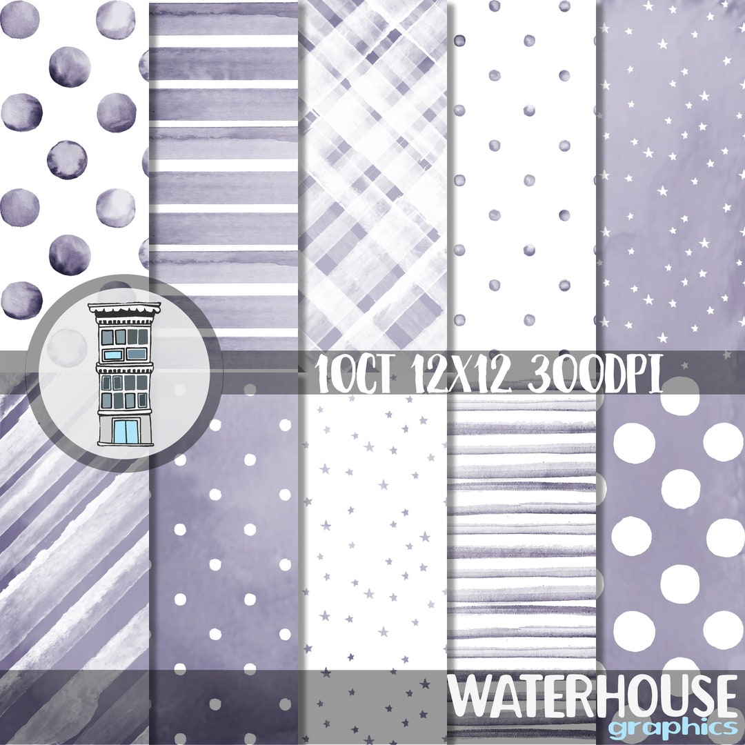 Lilac Watercolor Purple Digital Paper Pack INSTANT Digital DOWNLOAD ...