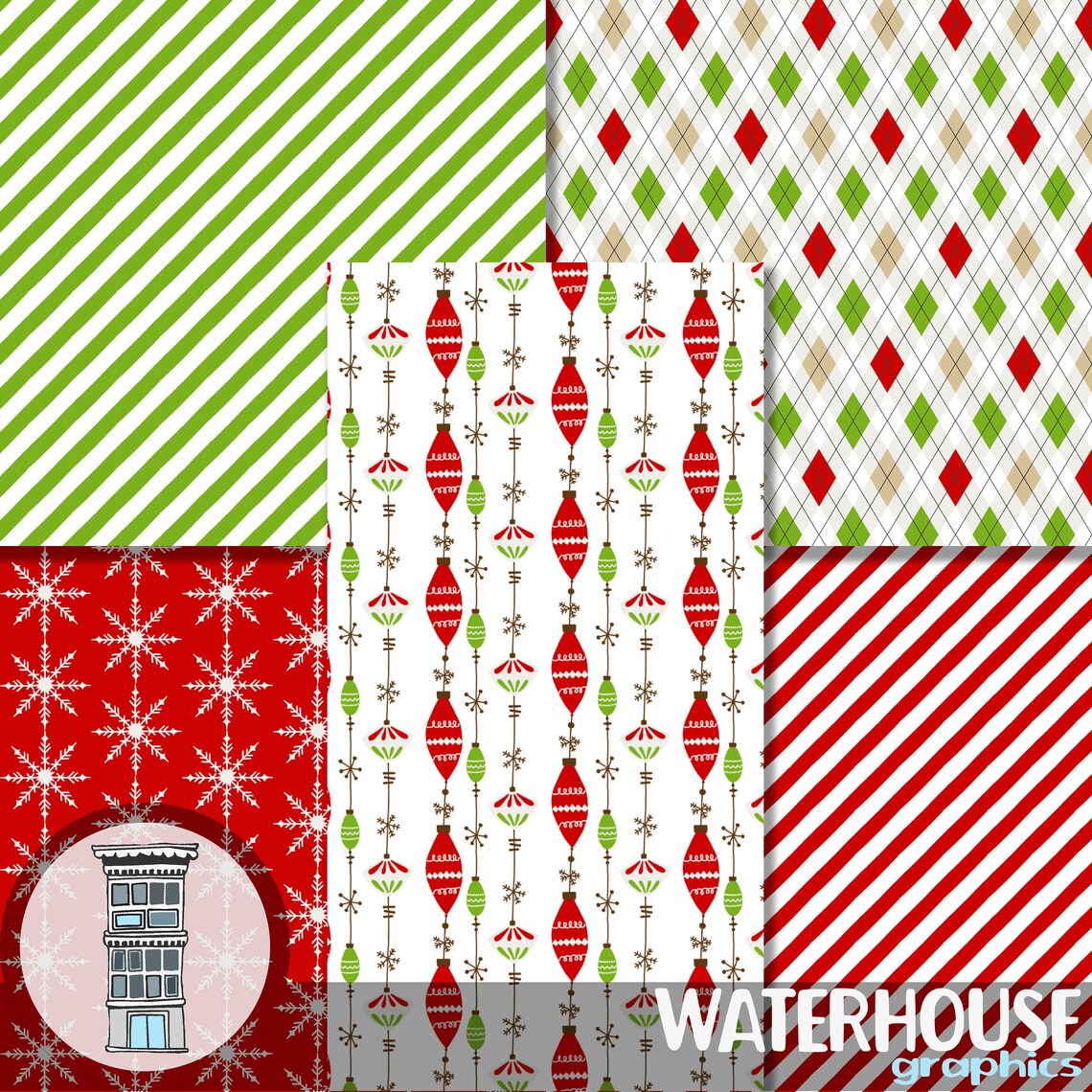 Red & Cream Christmas Digital Paper Pack INSTANT DIGITAL - Etsy