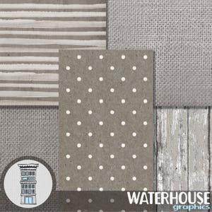 Rustic Taupe Digital Paper Pack INSTANT Download Tan Burlap Polka Dots ...