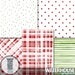 Christmas Watercolor Papers Bright RED & GREEN Digital Paper Pack ...