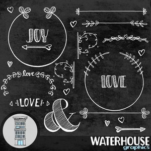 Digital Borders Chalkboard Elements Clipart Circular Frames Dividers ...