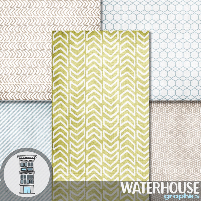 Digital Scrapbooking Paper Pack Arrows Hexagons INSTANT - Etsy