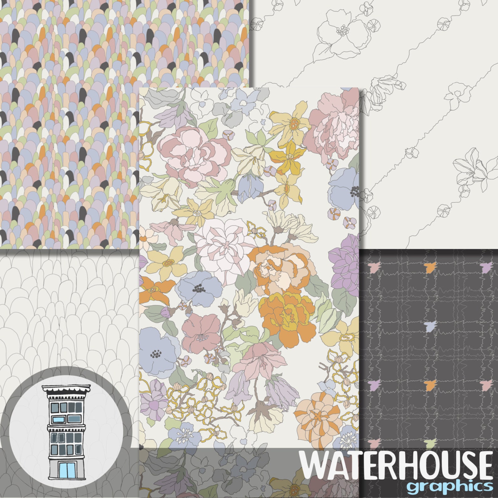 Floral Patterns Digital Paper Pack Instant Download Digital - Etsy