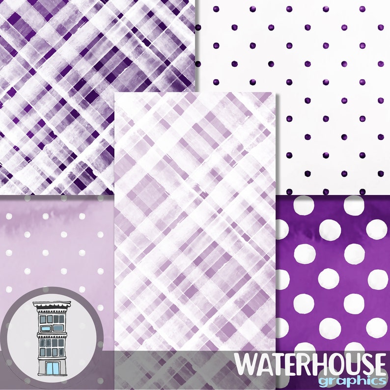 PURPLE Watercolor Digital Paper Pack Instant Digital DOWNLOAD - Etsy