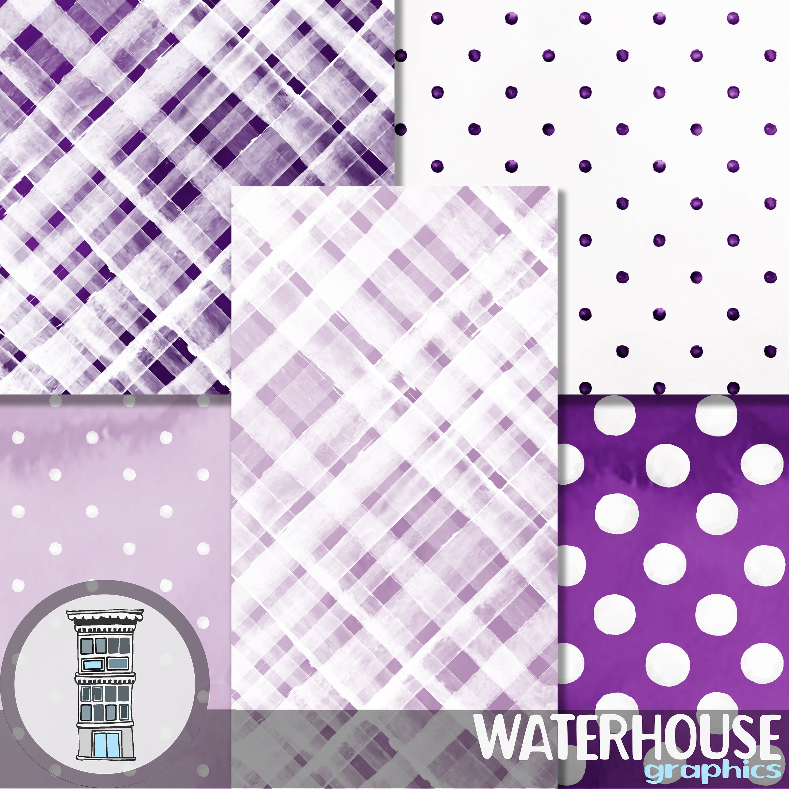 PURPLE Watercolor Digital Paper Pack Instant Digital DOWNLOAD - Etsy