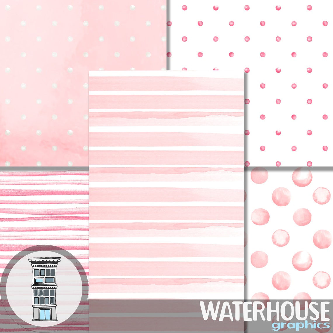 Watercolor PINK Digital Paper Pack INSTANT Digital DOWNLOAD - Etsy